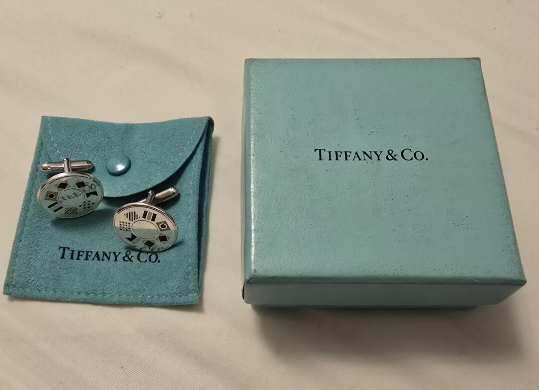 Tiffany & Co Sterling Silver Enamel Nautical Flags Cuff Link Cufflink ...
