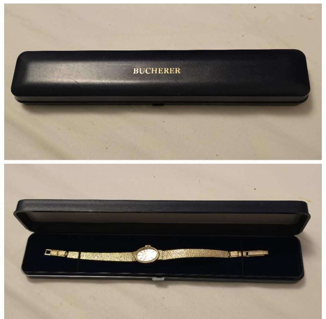 Vintage Bucherer Gold Plated Swiss Made Oval Case Manual Wind Ladies ...
