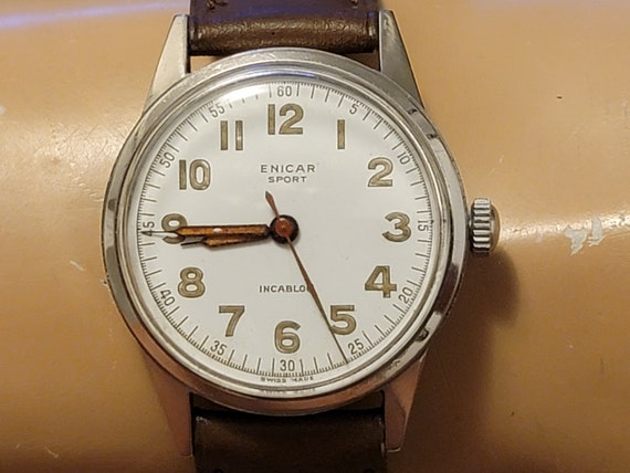 Rare Vintage Enicar Sport Stainless Steel "Enamel Dia… - Gem