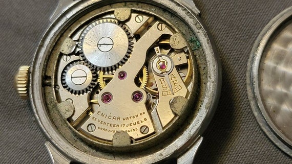 Vintage Enicar Sport 17 Jewels Swiss Military Manual … - Gem