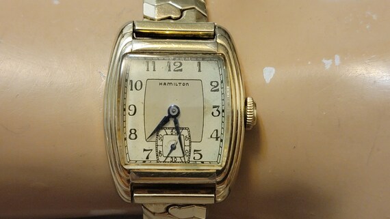 Rare Vintage Hamilton Sidney 10K Gold Filled Rectangu… - Gem