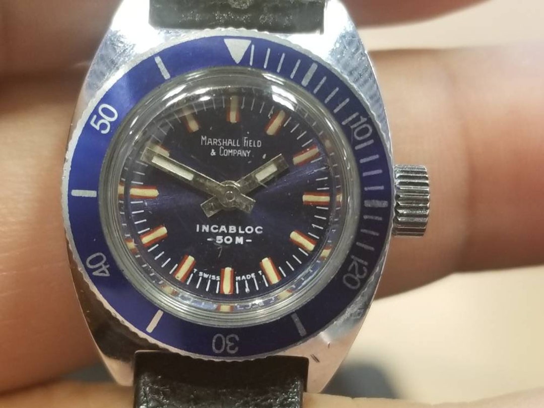 Super Rare Vintage Marshall Field & Co Diver Ladies Watch by Zila Watch ...