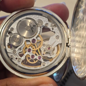 Rare Vintage Louis Erard Sterling Silver Skeleton Swiss Made Manual ...