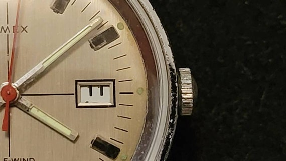 Vintage Timex Stainless Steel Cross Line Dial Automat… - Gem