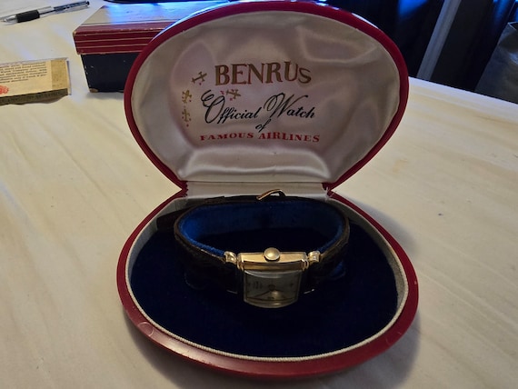 Vintage Benrus Deluxe 10K RGP Rectangular Fancy Lugs … - Gem
