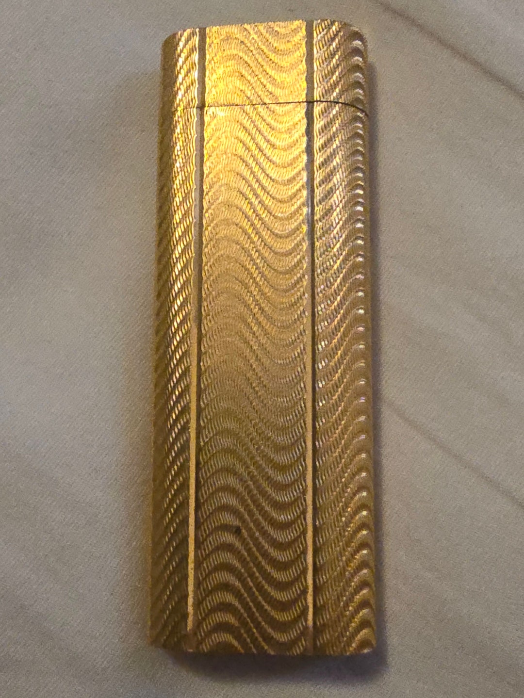Vintage Cartier 18K Gold Plated Wave Design Lighter - Etsy