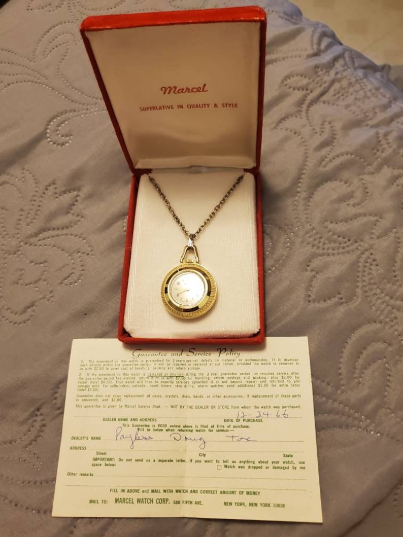 Vintage Marcel Gold Plated Manual Wind Ladies Pendant Watch - Etsy