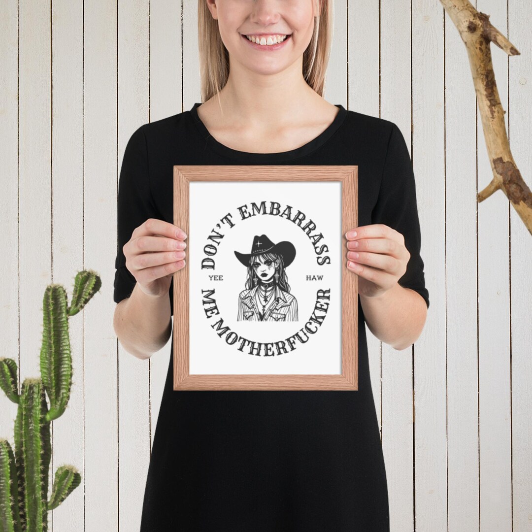 Don't Embarrass Me, Cowgirl Art Print, Retro Cowgirl Art, Vintage ...
