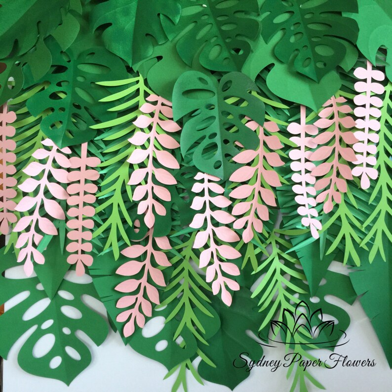 TROPICAL LEAVES BACKDROP / Jungle Party Backdrop/tropical | Etsy