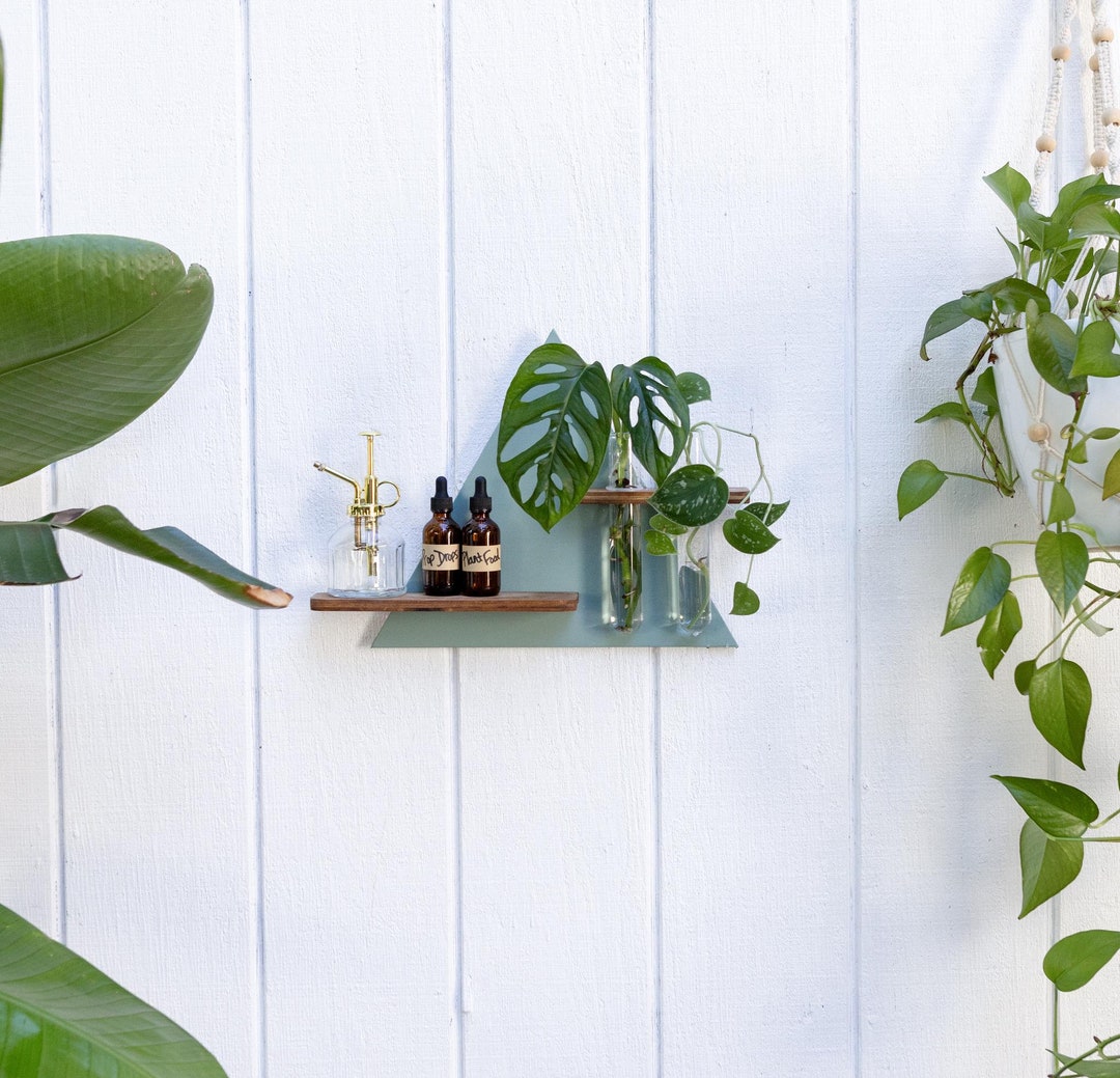 Triangle Geometric Propagation Plant Shelf - Test Tube Wall Vase - Boho ...