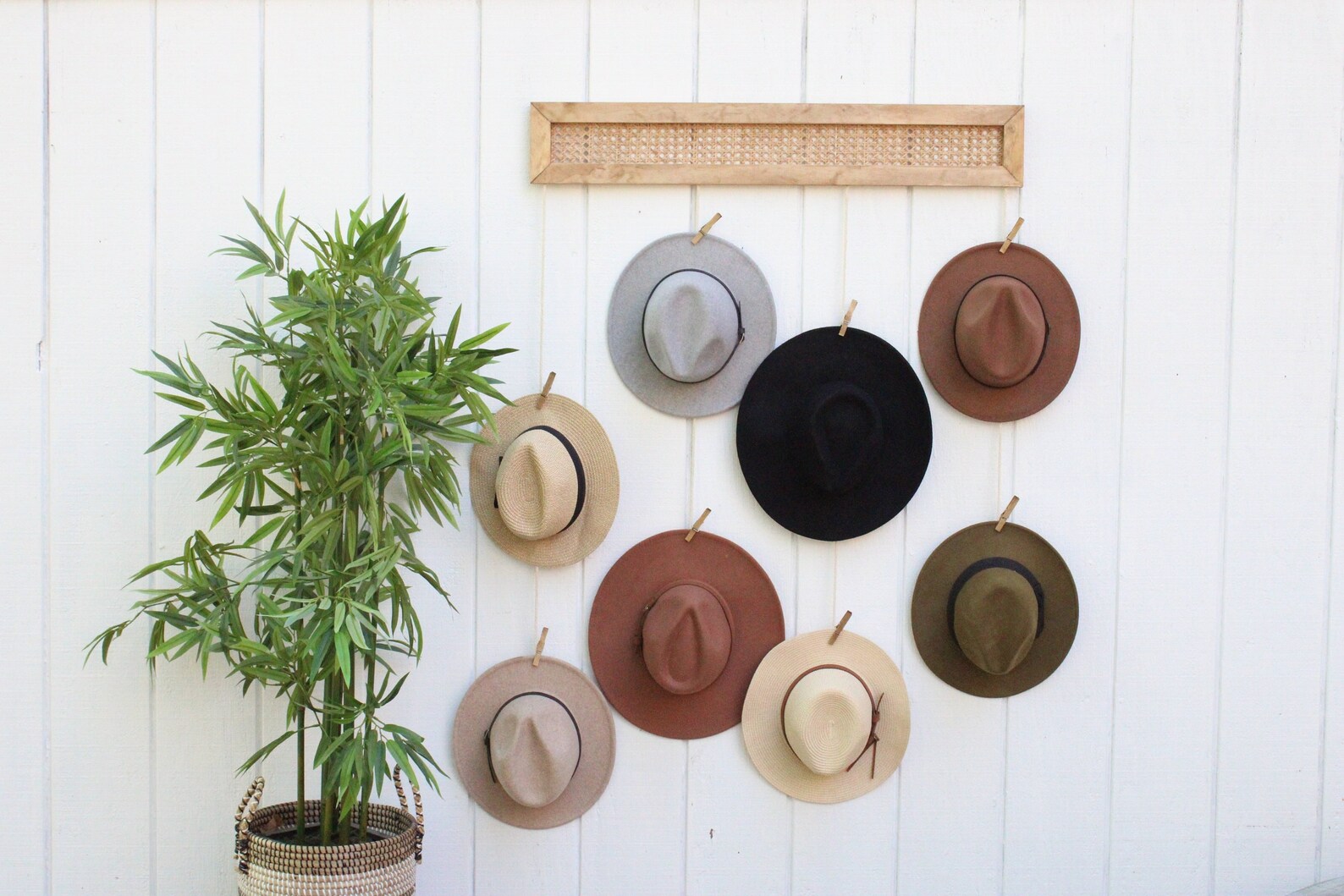 Rattan Hat Organizer Boho Hat Rack Hat Storage Wall - Etsy