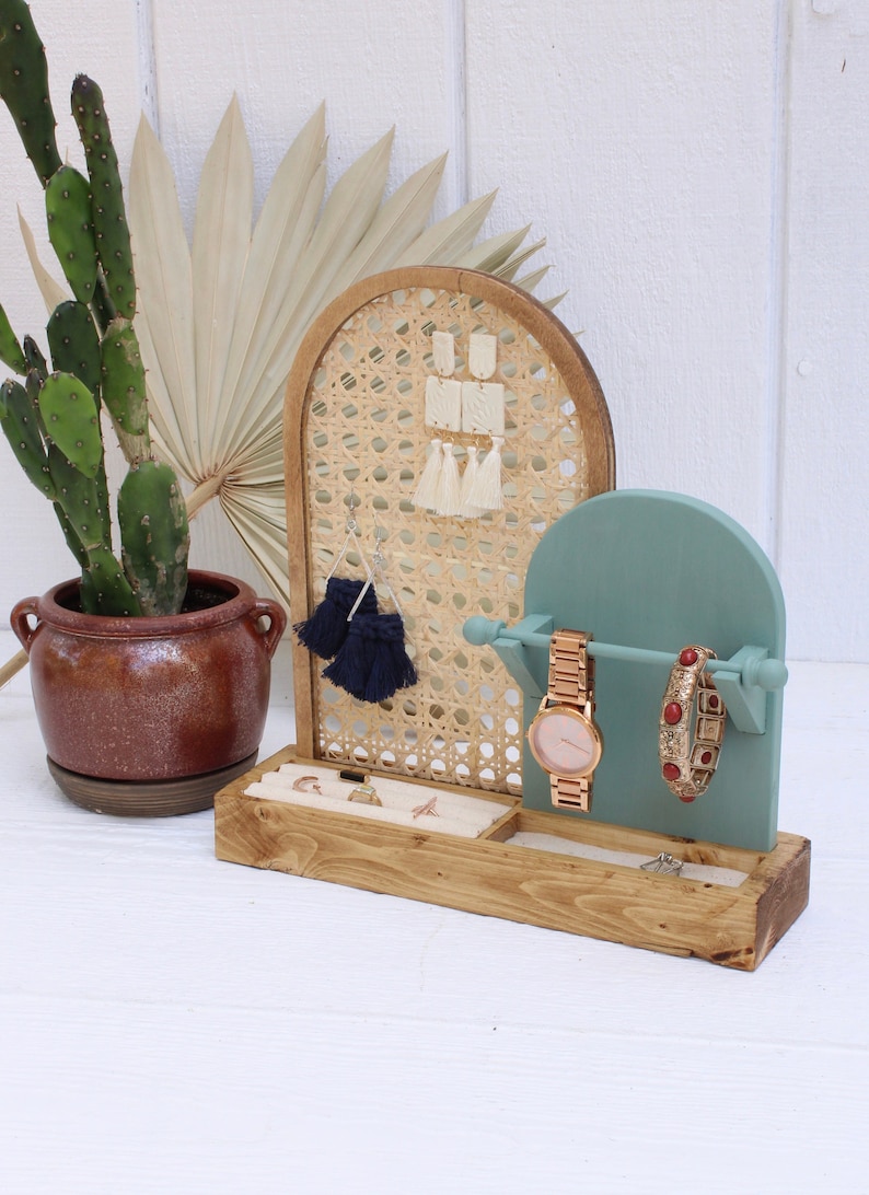 Rattan Jewelry Organizer Cane Arch Jewelry Organizer Boho - Etsy