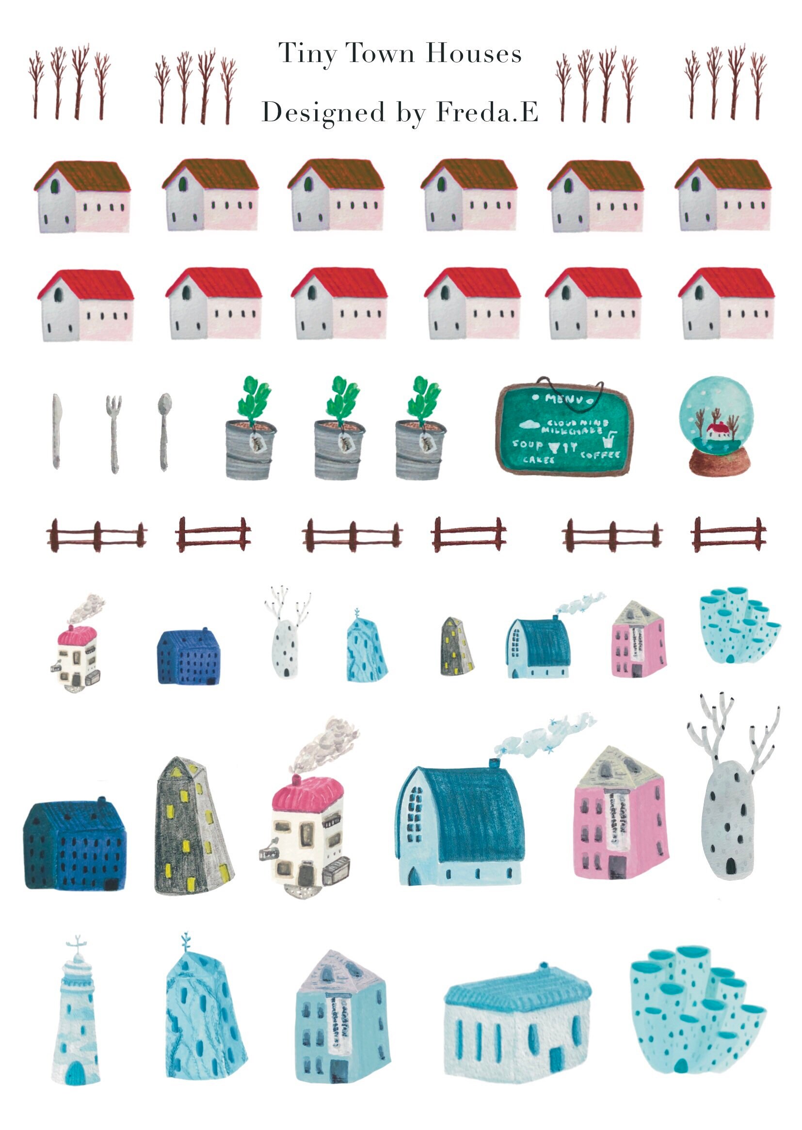 Tiny Town and Mini Mart Grocer Inspired Print on Stickers / - Etsy