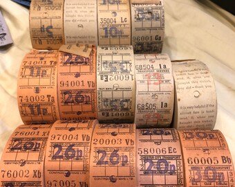 30 Vintage British Bus Tickets - Set of 30 - Vintage Tickets,vintage ...