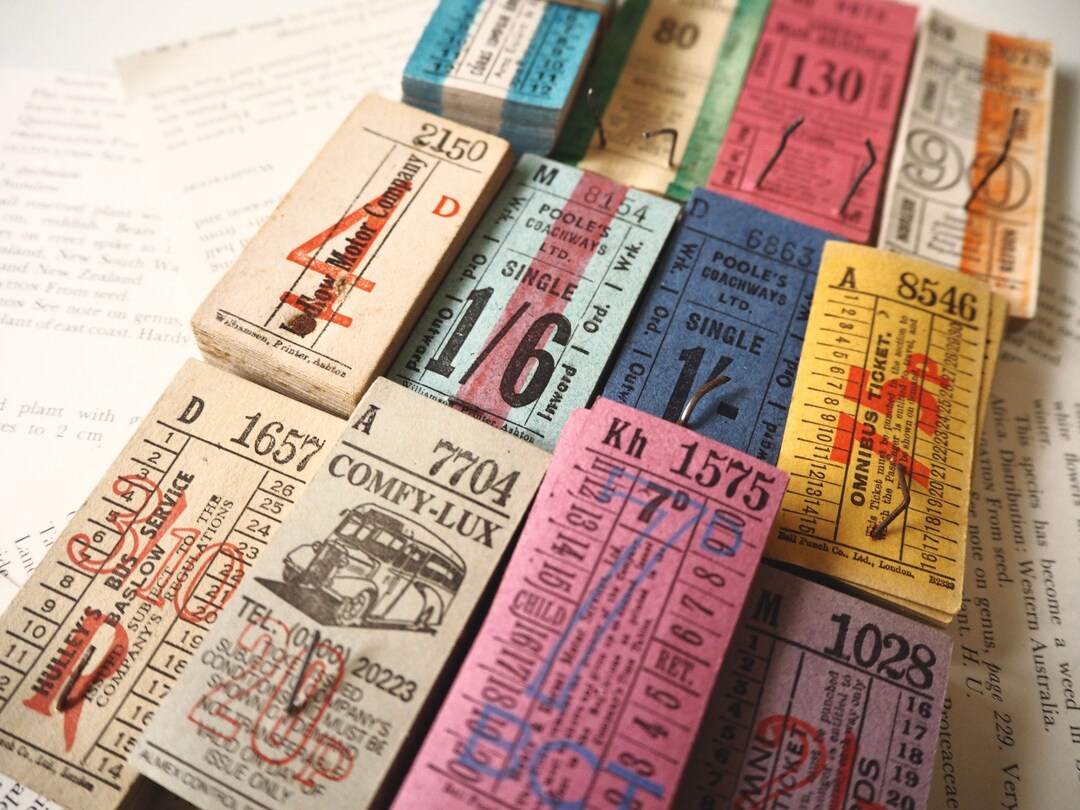24 Pcs Multi-colored Vintage Tickets From UK Assorted - Etsy