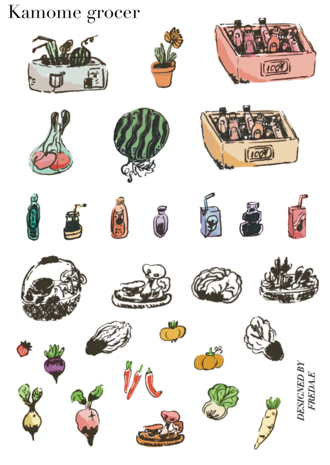 Tiny Town and Mini Mart Grocer Inspired Print on Stickers / Transfer ...