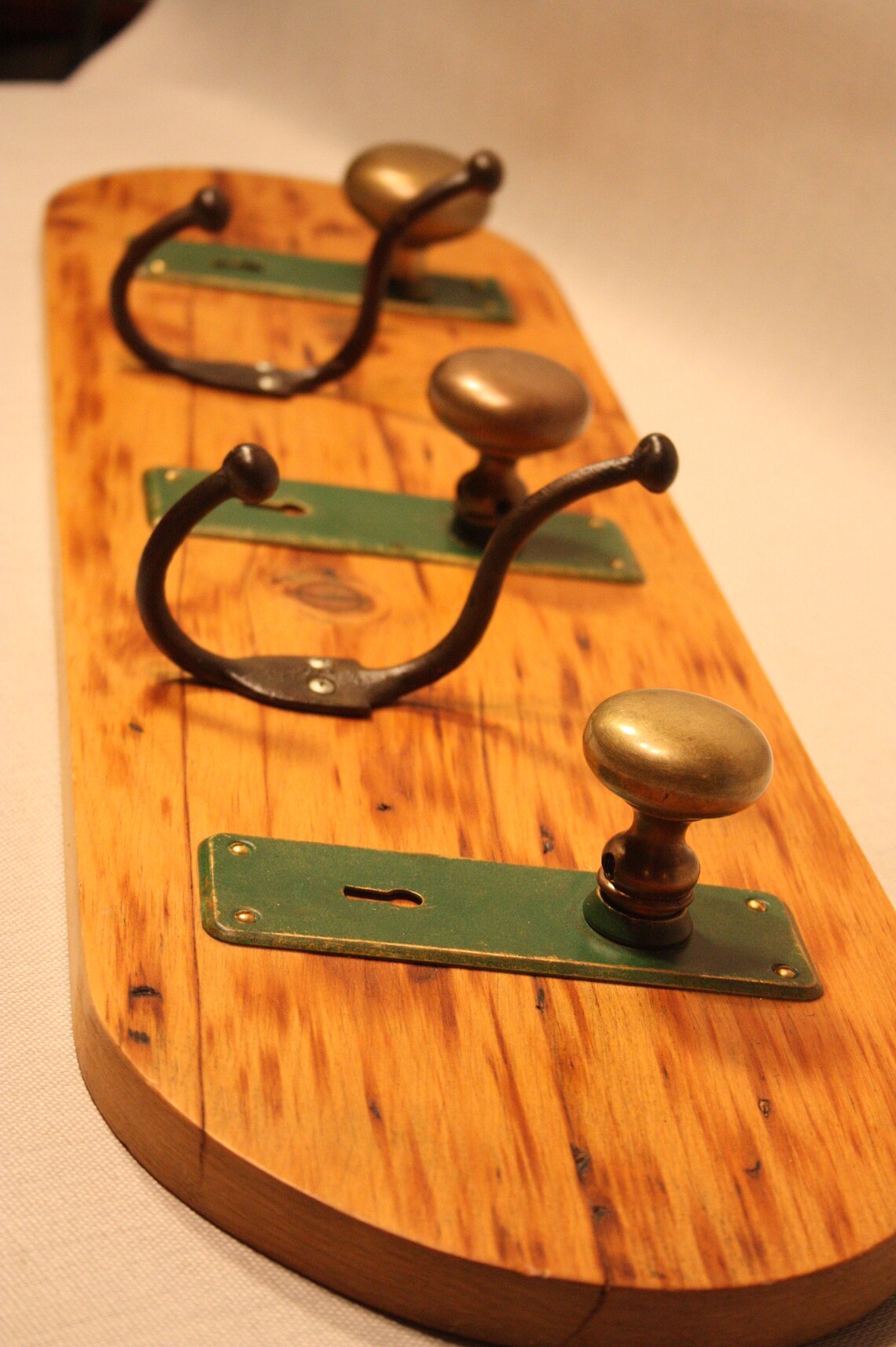 Coat Rack With Vintage Brass Door Knobs - Etsy