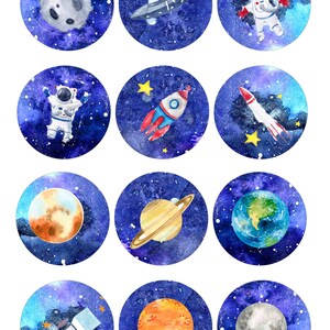 Space Memory Game, Printables for Kids, Watercolor Memory Game ...