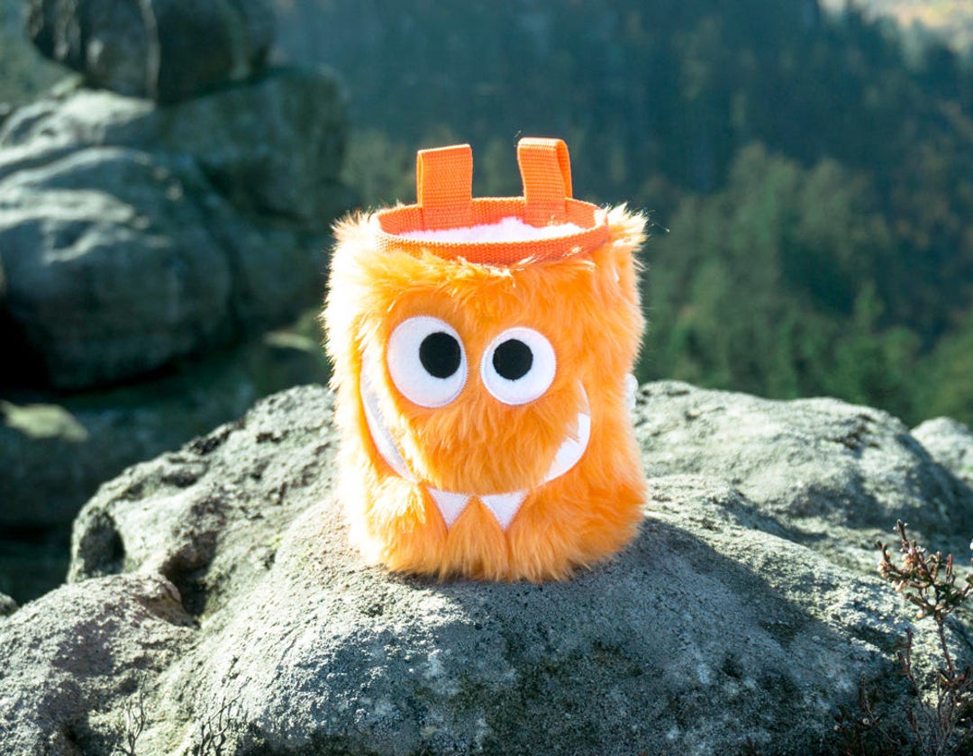 Tangerine Foodie Monster Chalk Bag, Climbing Chalk Bag, Bag for Climber ...