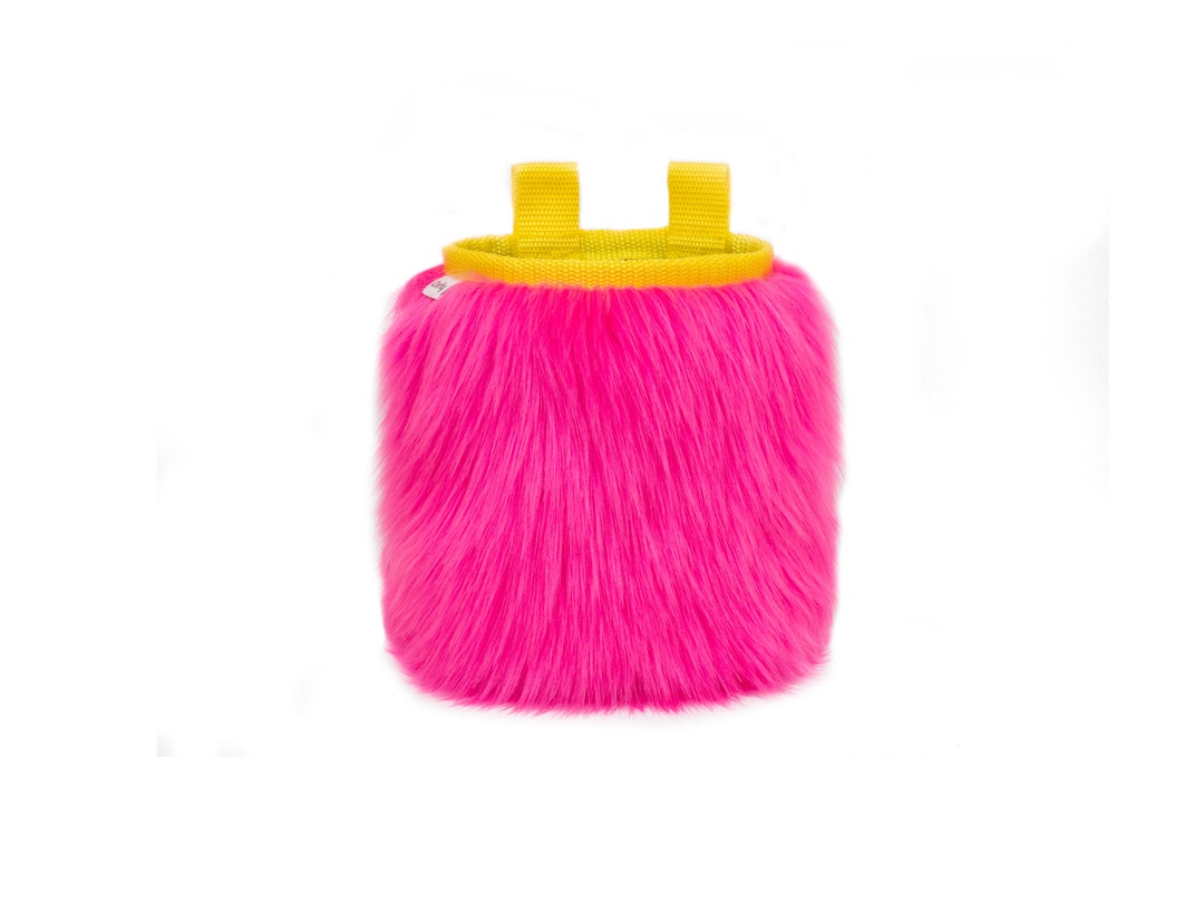 Pink-yellow Furry Chalk Bag - Etsy