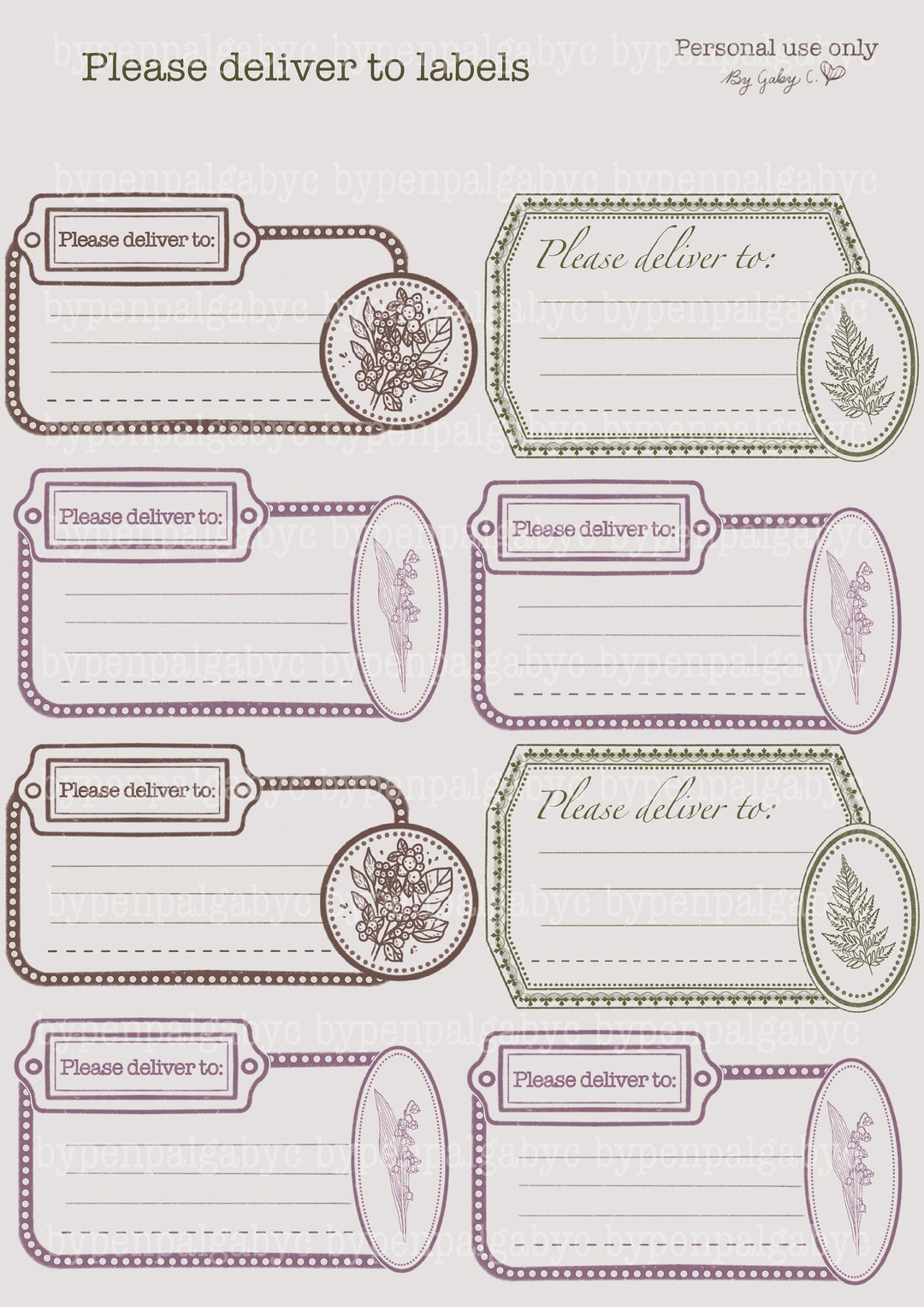 Please Deliver to Labels Printable - Etsy UK