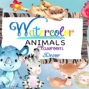 Classroom Decorations Watercolor Animals Theme-over 300+ Pages and ...