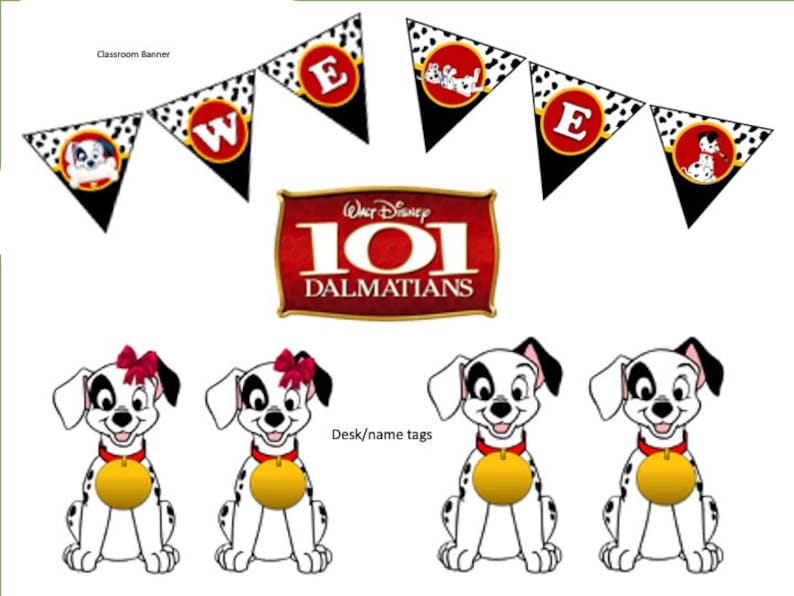 Whimsical 101 Dalmatians Classroom Decor Set-customiable - Etsy