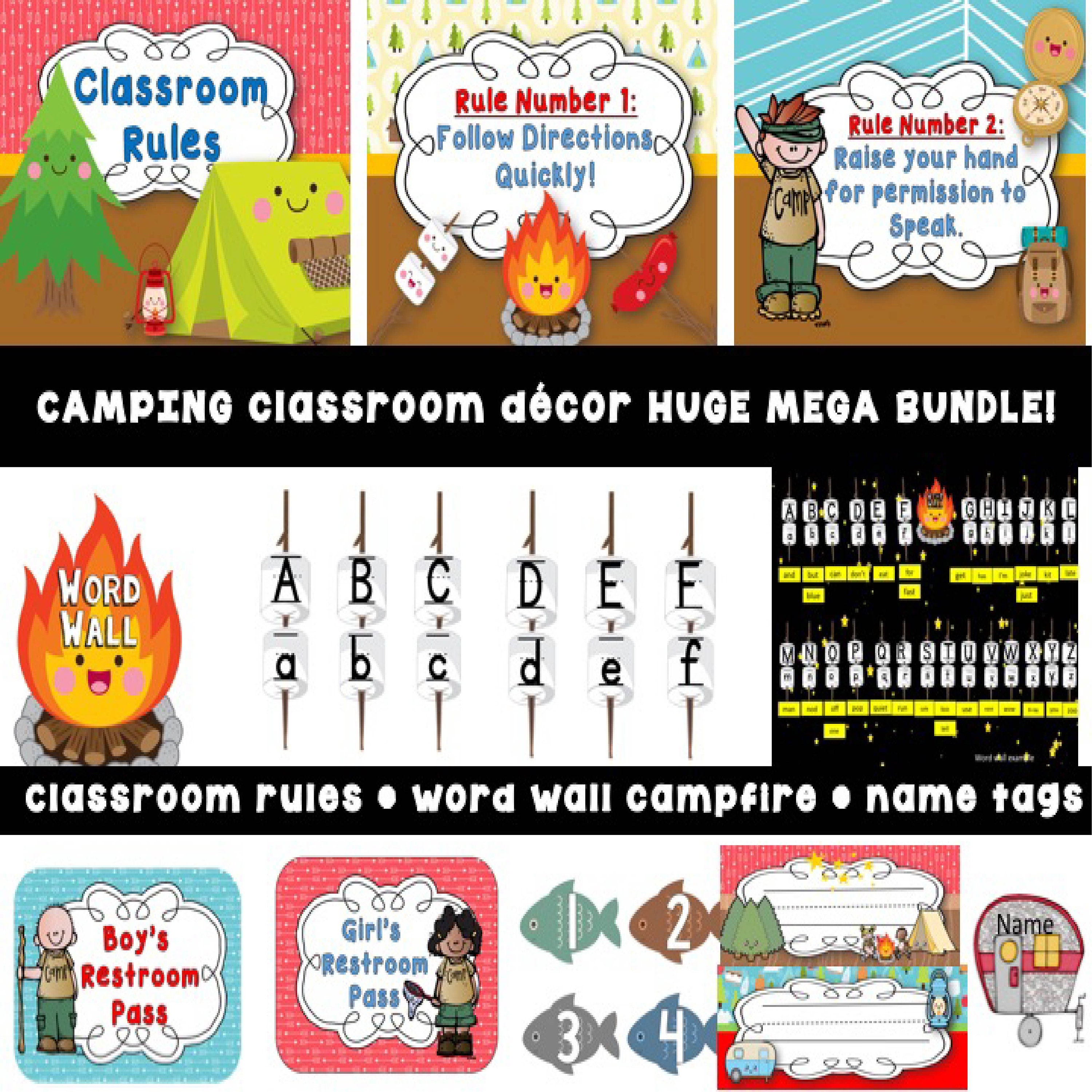 Classroom Derocartions-camping Theme-editable-over 340 Pages - Etsy