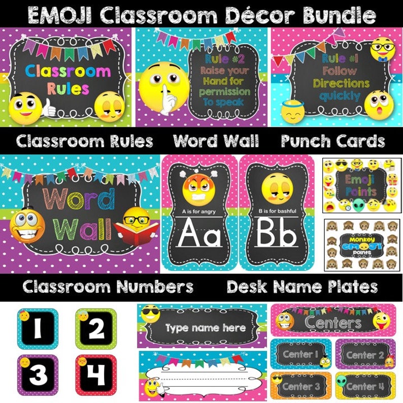 Emoji Classroom Decorations MEGA Bundle Editable! 320 Pages - Etsy