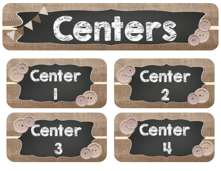 Chalkboard, Burlap and Buttons Classroom Decoration MEGA Bundle ...