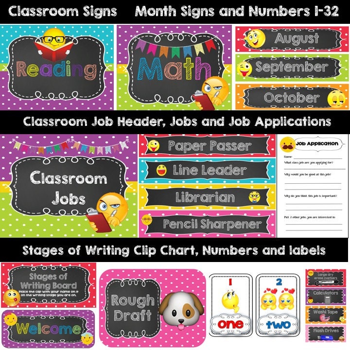 Emoji Classroom Decorations MEGA Bundle Editable! 320 Pages - Etsy