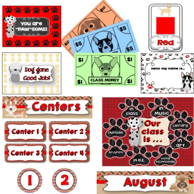 Dogs Classroom Decorations-editable 307 Pages | Etsy