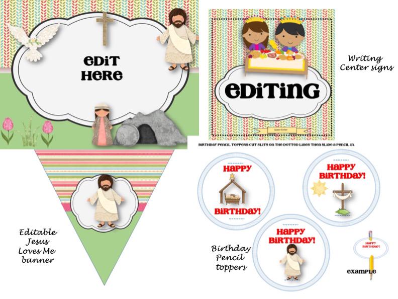 Christian Classroom Editable Decoration Set-252 Pages - Etsy