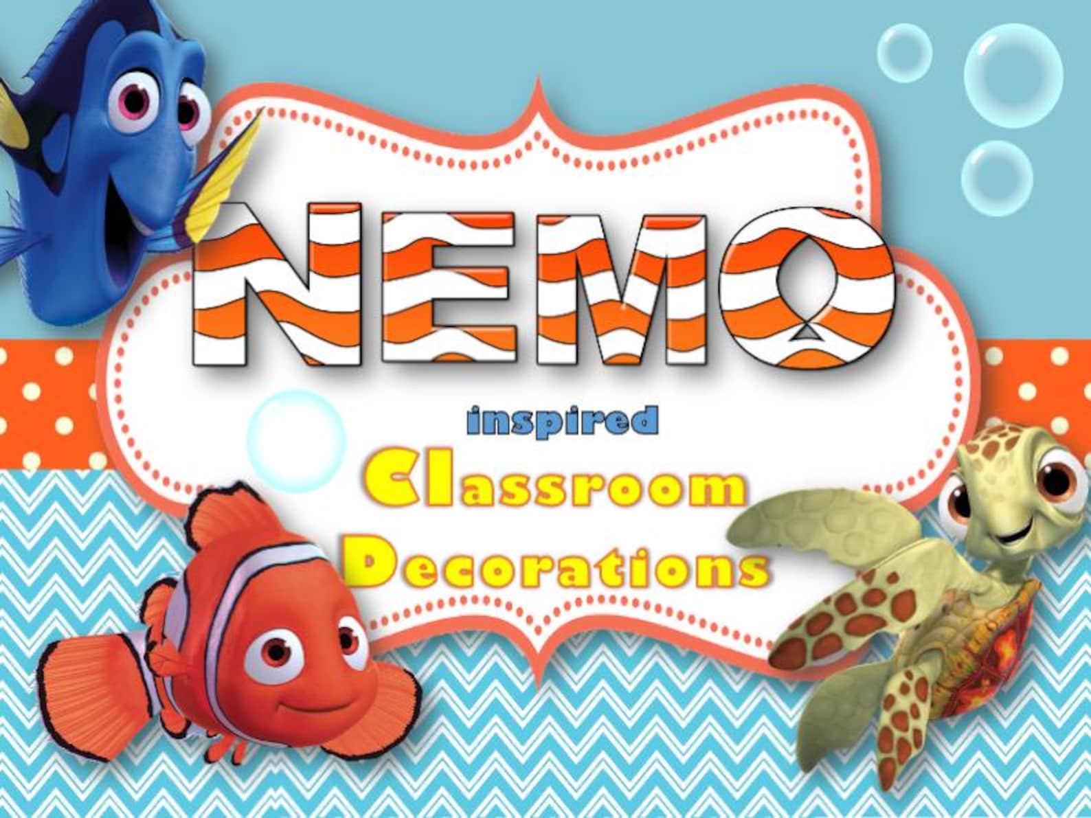 Finding Nemo and Dory Classroom Decoration Set-editable! - Etsy