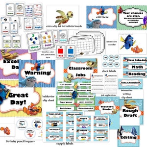 Finding Nemo and Dory Classroom Decoration Set-editable! - Etsy