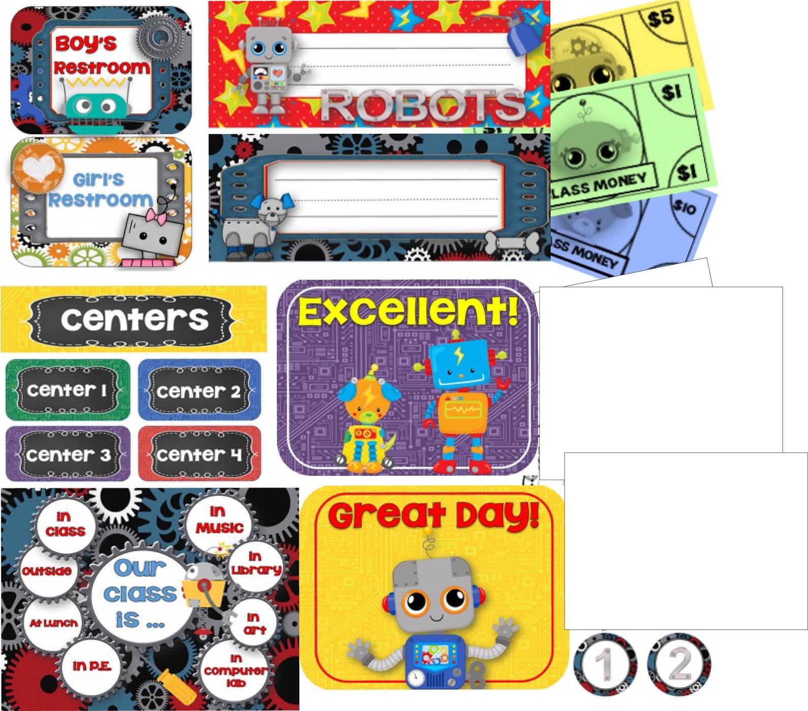 Classroom Decorations -robot Theme-over 300 Pages and Editble! - Etsy UK