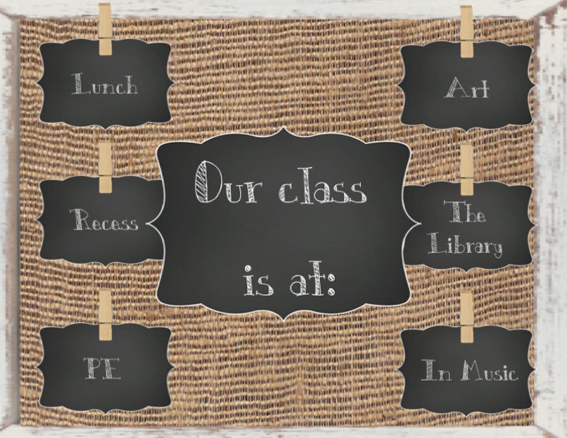 Chalkboard, Burlap and Buttons Classroom Decoration MEGA Bundle ...