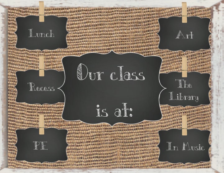 Chalkboard Burlap and Buttons Classroom Decoration MEGA - Etsy