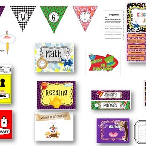 Alice and Wonderland Classroom Decoration Set-over 200 Pages!-editable ...