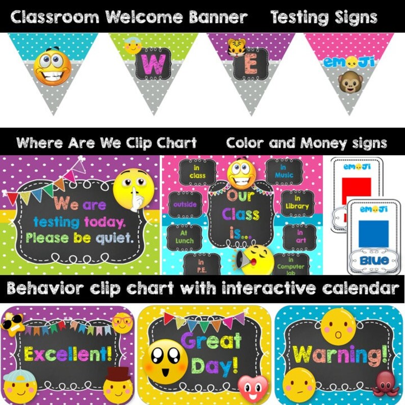 Emoji Classroom Decorations MEGA Bundle Editable! 320 Pages - Etsy