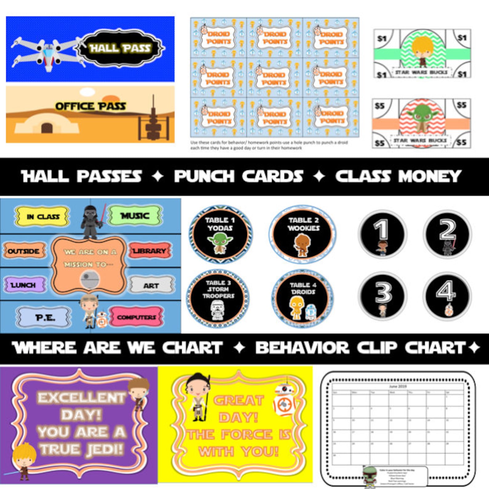 Star Wars Classroom Decoration MEGA Bundle Set-262 Pages-editable! - Etsy