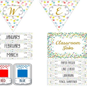 Classroom Decoration Bundle-confetti Theme and Editable - Etsy