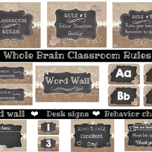 Chalkboard, Burlap and Buttons Classroom Decoration MEGA Bundle ...