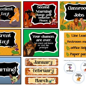 Editable Classroom Decor Bundle Elementary, Lion King Theme, Classroom ...