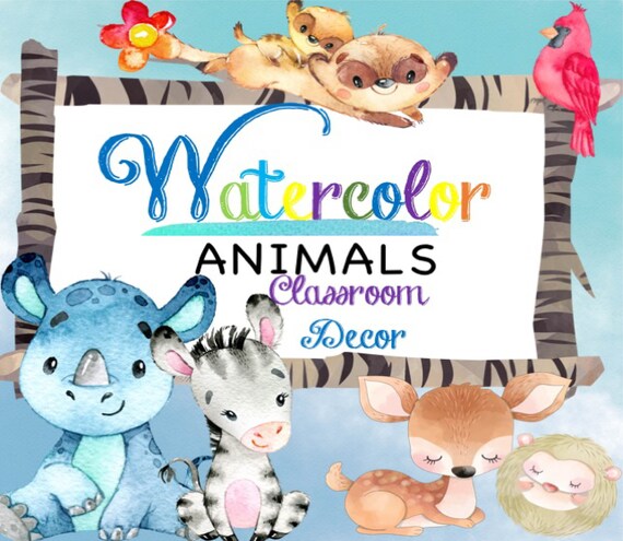 Classroom Decorations Watercolor Animals Theme-over 300 Pages - Etsy