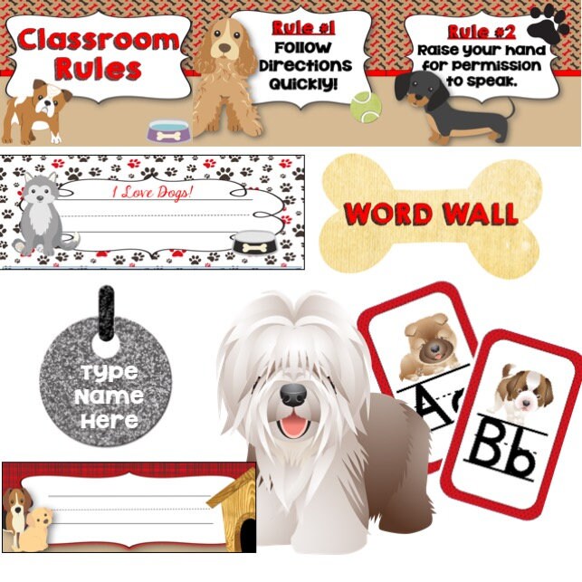 Dogs Classroom Decorations-editable 307 Pages | Etsy