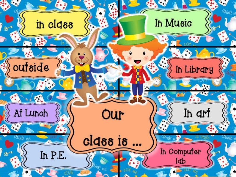 Alice and Wonderland Classroom Decoration Set-over 200 Pages!-editable ...