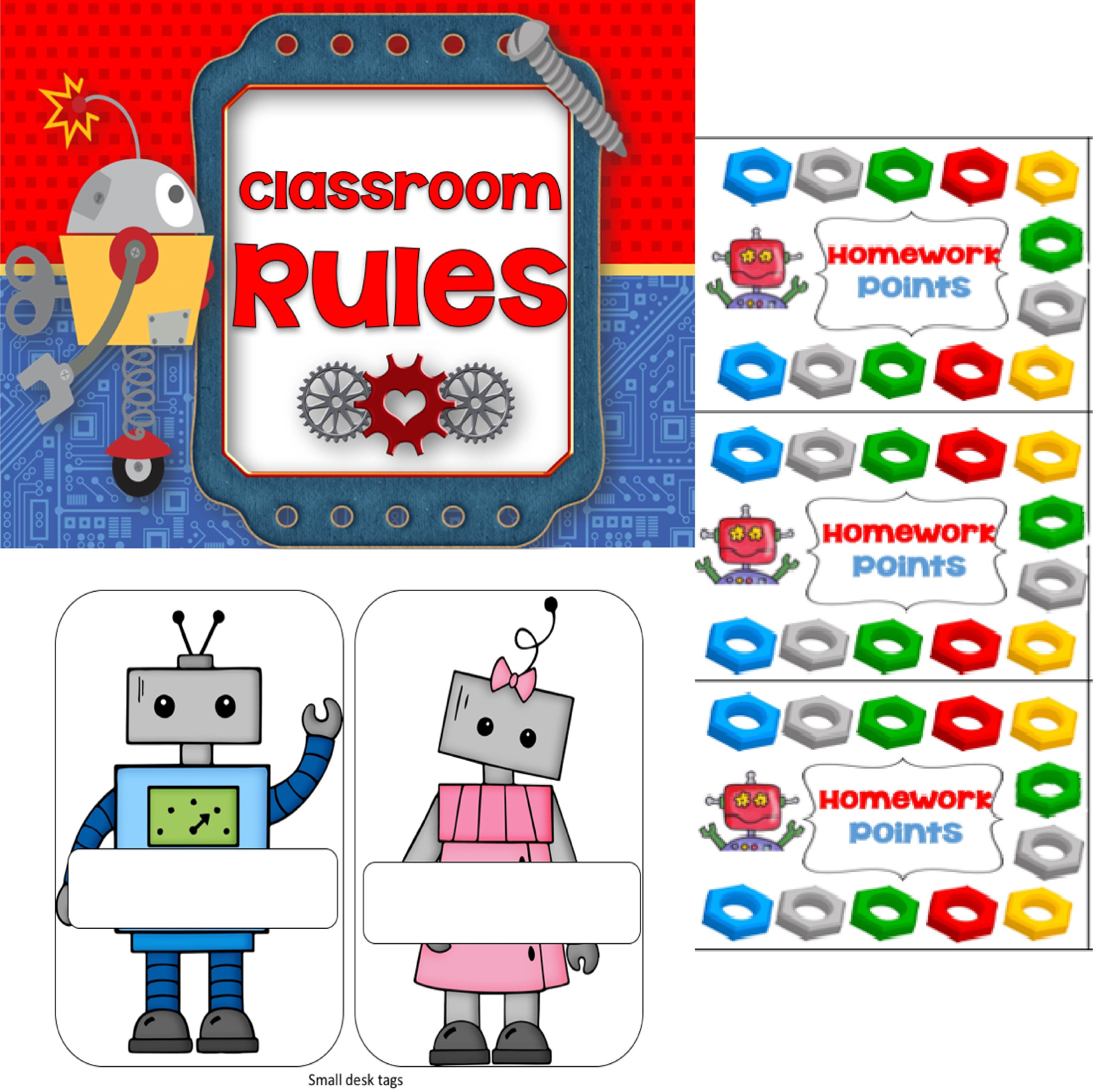 Classroom Decorations -robot Theme-over 300 Pages and Editble! - Etsy UK