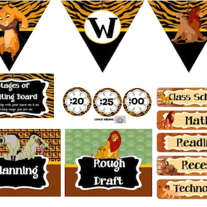 Editable Classroom Decor Bundle Elementary, Lion King Theme, Classroom ...