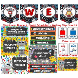 Classroom Decorations -robot Theme-over 300 Pages and Editble! - Etsy UK